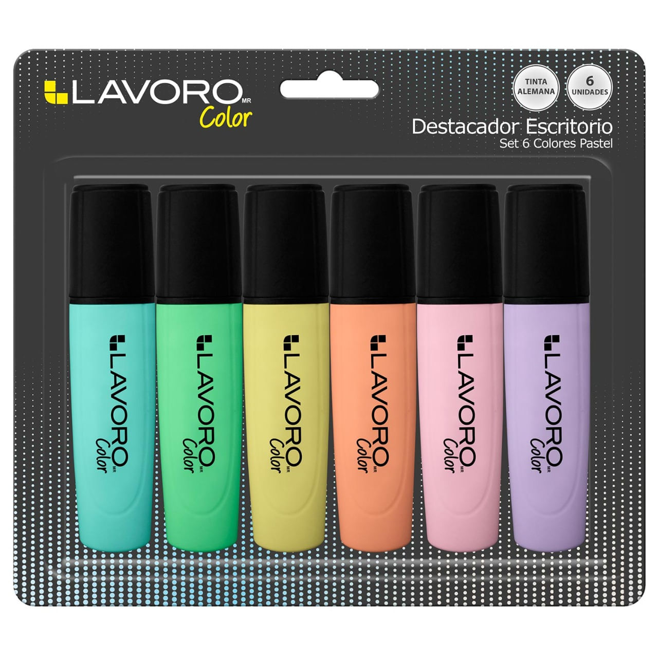 Destacador De Escritorio 6 Colores Pastel Blister Lavoro - Dimeiggs