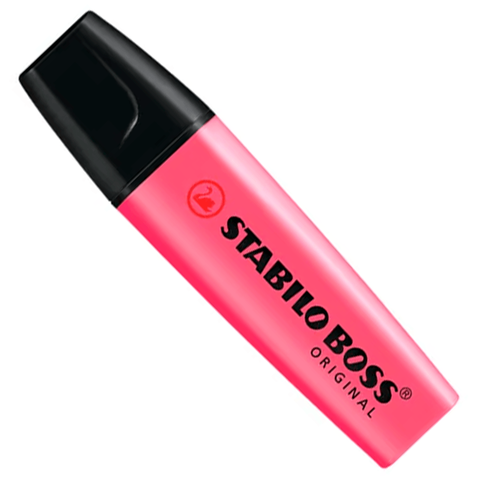 Destacador De Escritorio Punta Biselada Rosado Fluor Boss 70 Stabilo ...