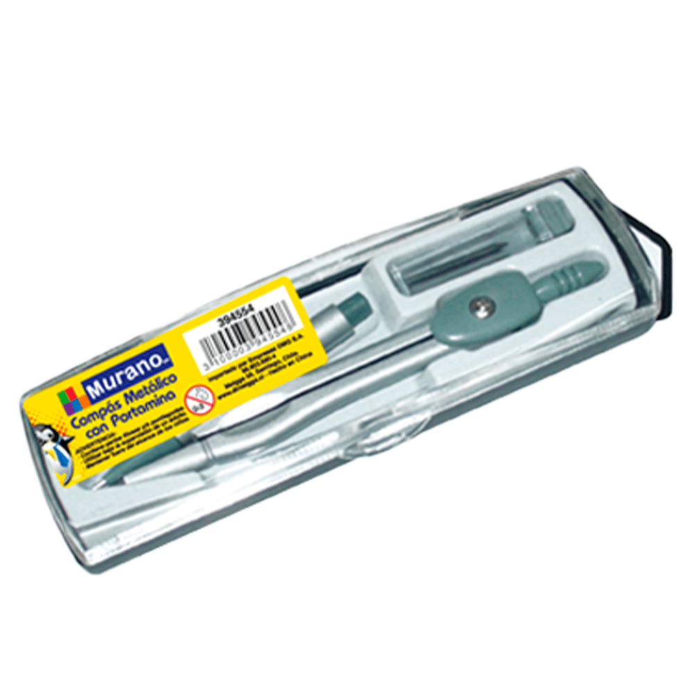 Compas Metalico Escolar Con Portaminas Murano - Dimeiggs