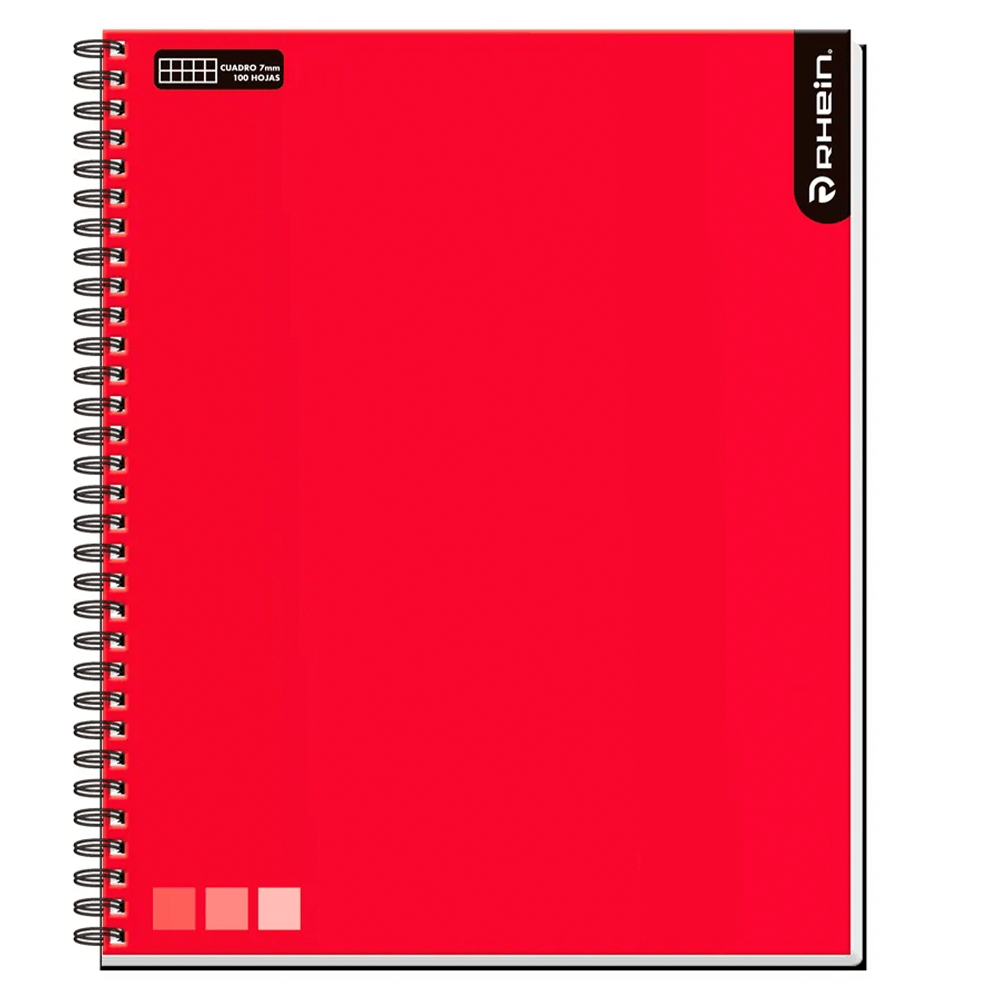 Cuaderno Universitario Liso One Color 100 Hojas 7 Mm Rojo Rhein - Dimeiggs
