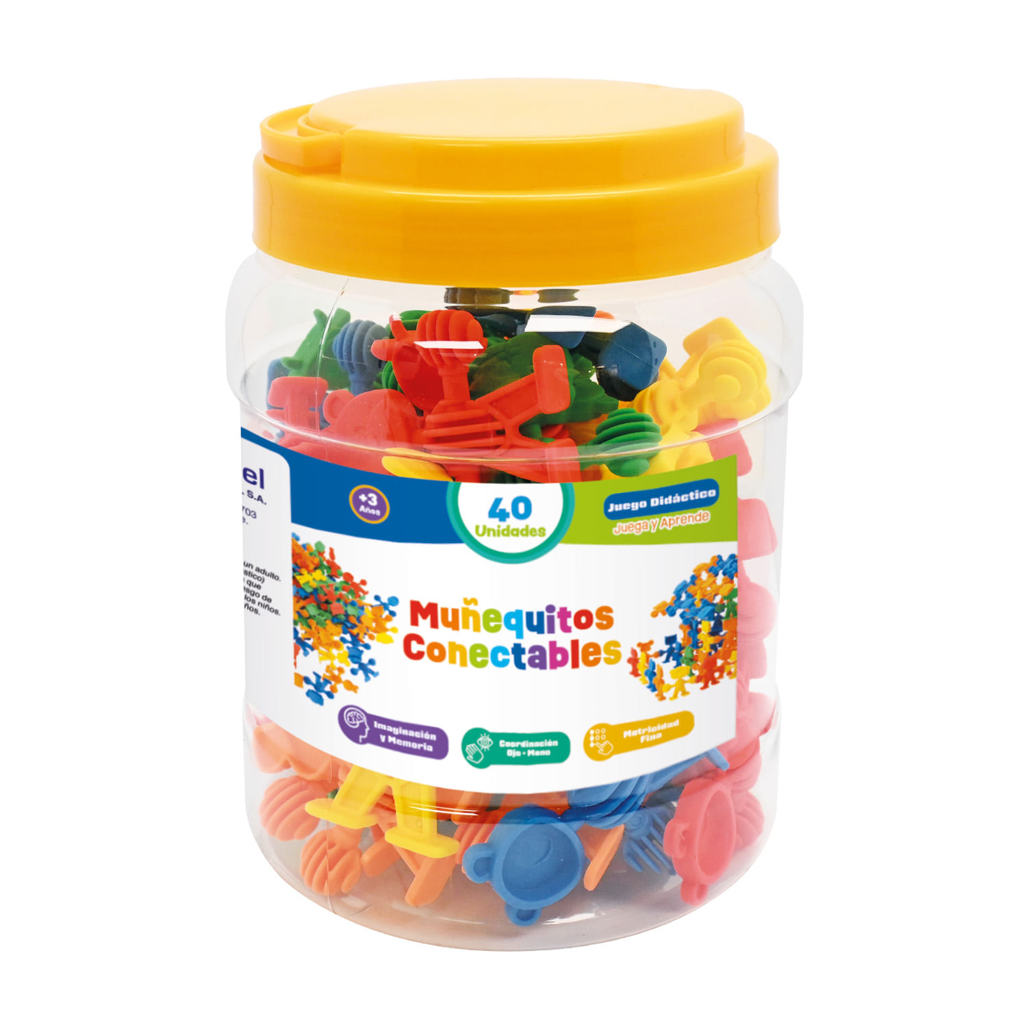 Muñequitos Conectables 40 Unidades Balde Nobel Toys - Dimeiggs
