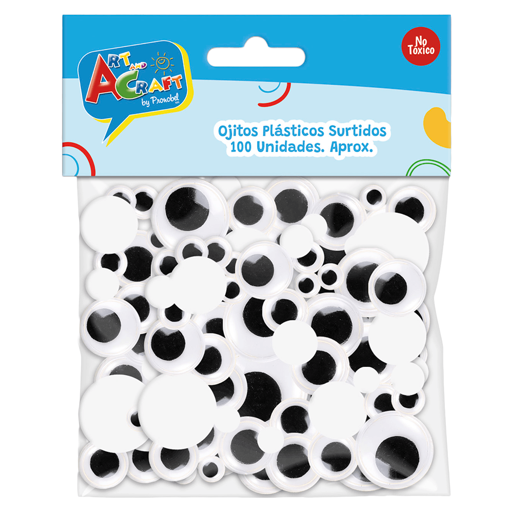Ojitos Plasticos Surtidos 100 Piezas Art & Craft - Dimeiggs